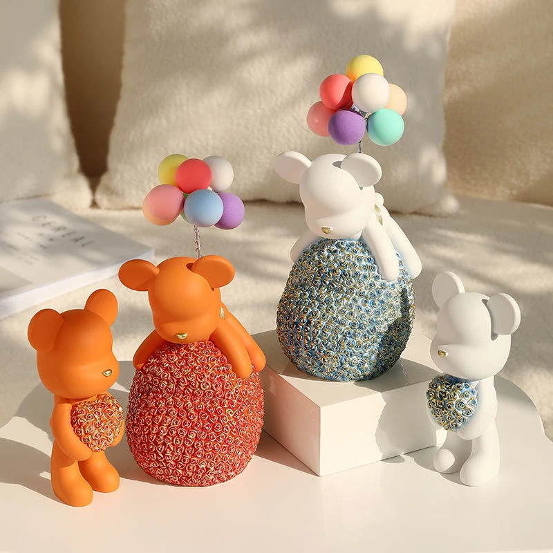 Estatua de Bearbrick de globo nórdico, escultura de oso violento de ...