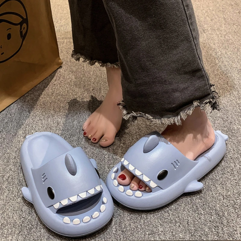 New Shark Slippers for Women Men Shoes Shark Flip Flops Beach Slides ...