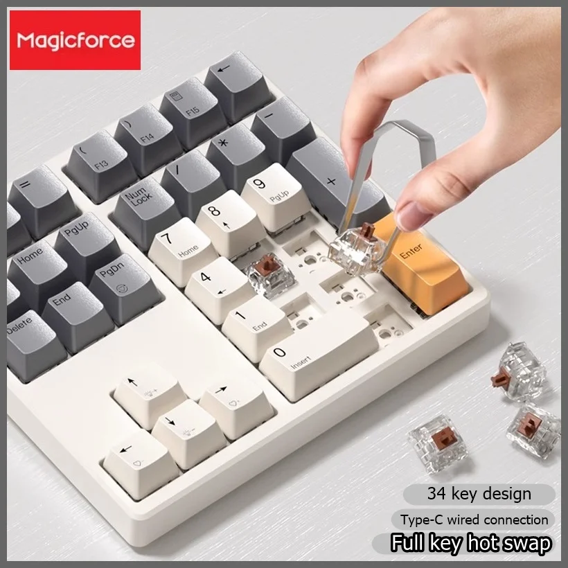 Hot-Swap-Magicforce-MF34-Type-C-Wired-34-Key-Digital-Mechanical-Numeric ...