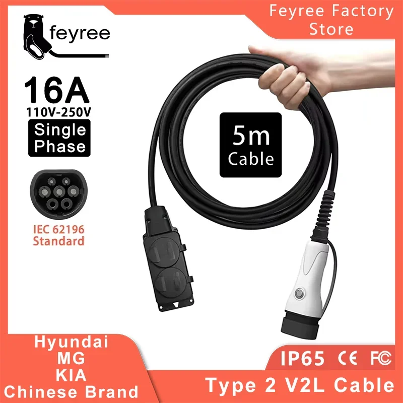 feyree-V2L-Cable-Electric-Car-Side-Discharge-Plug-EV-Type2-16A-Charger ...