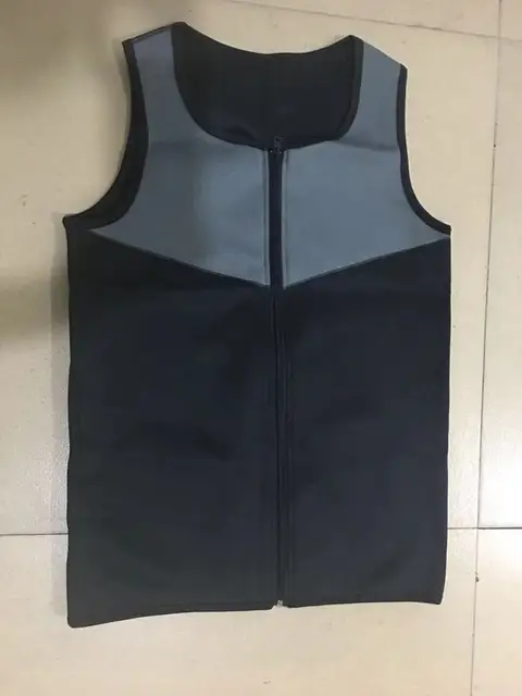 Men's Shaper Wear Vest Neoprene Sweating Abdomen Zipper Splicing ...