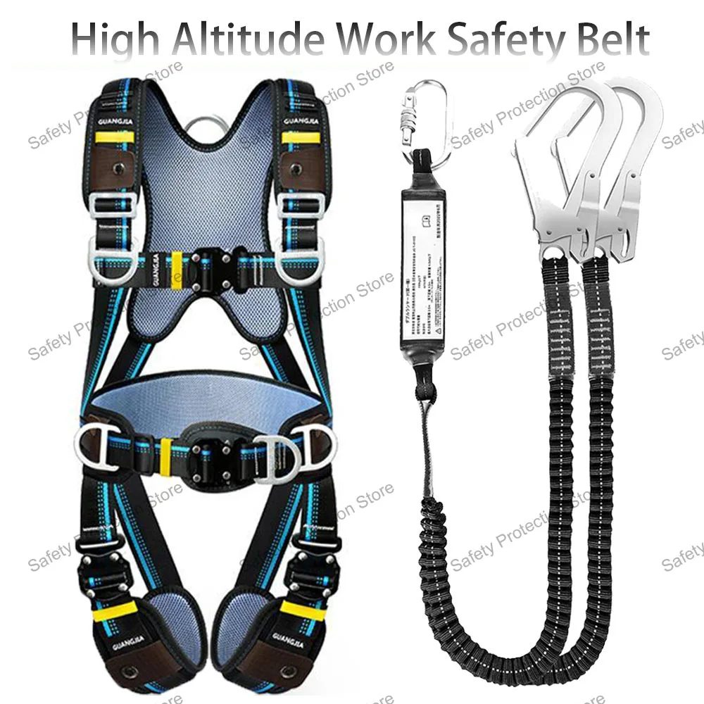 Full-Body-High-Altitude-Work-Safety-Harness-Five-point-Safety-Belt ...