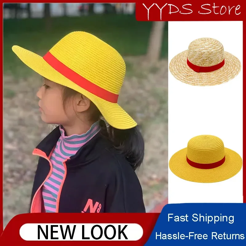 Parent-Child-Straw-Hat-Anime-Cartoon-Cosplay-Caps-Accessories-Summer ...