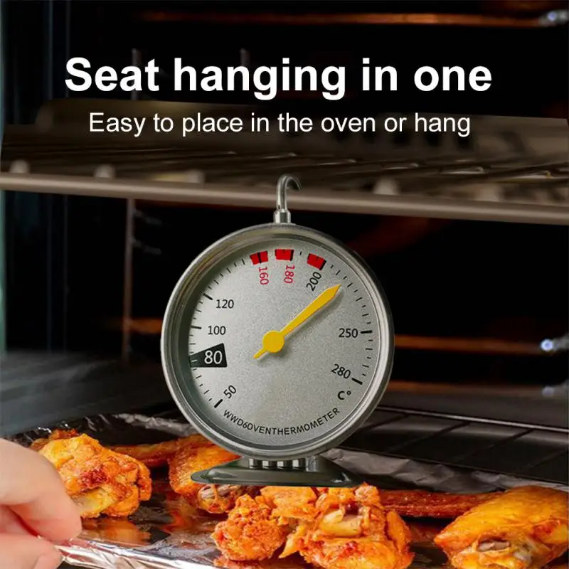 New-Stainless-Steel-Oven-Thermometer-Hang-Stand-Large-Dial-Baking-BBQ ...