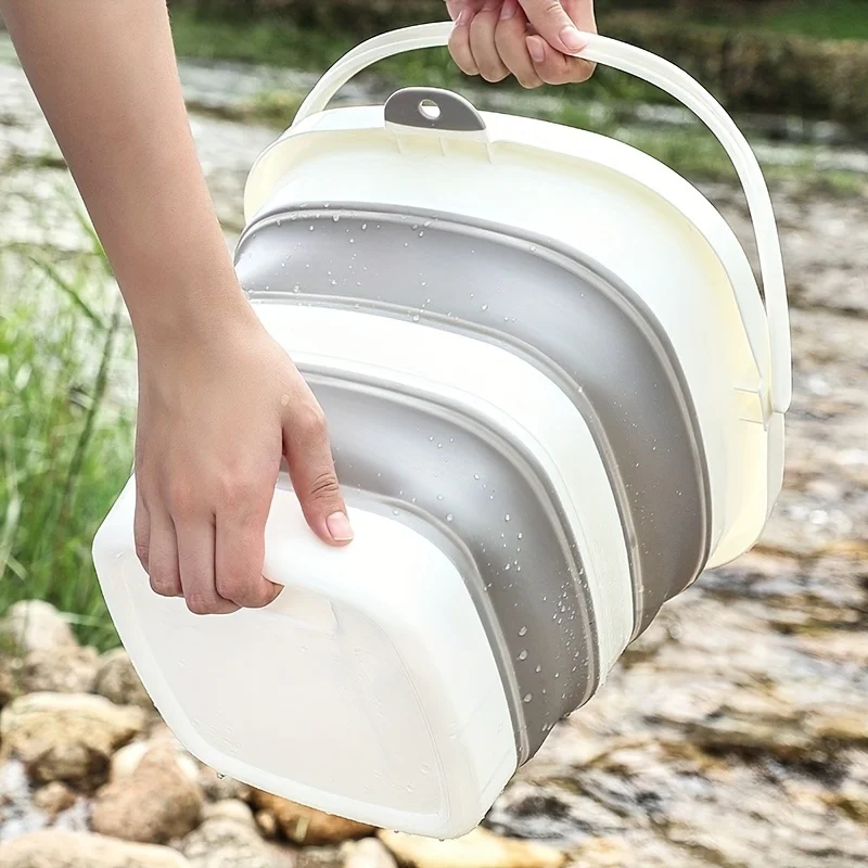 2-64gal-Folding-Bucket-Outdoor-Camping-10Liter-Large-Capacity-Bucket ...