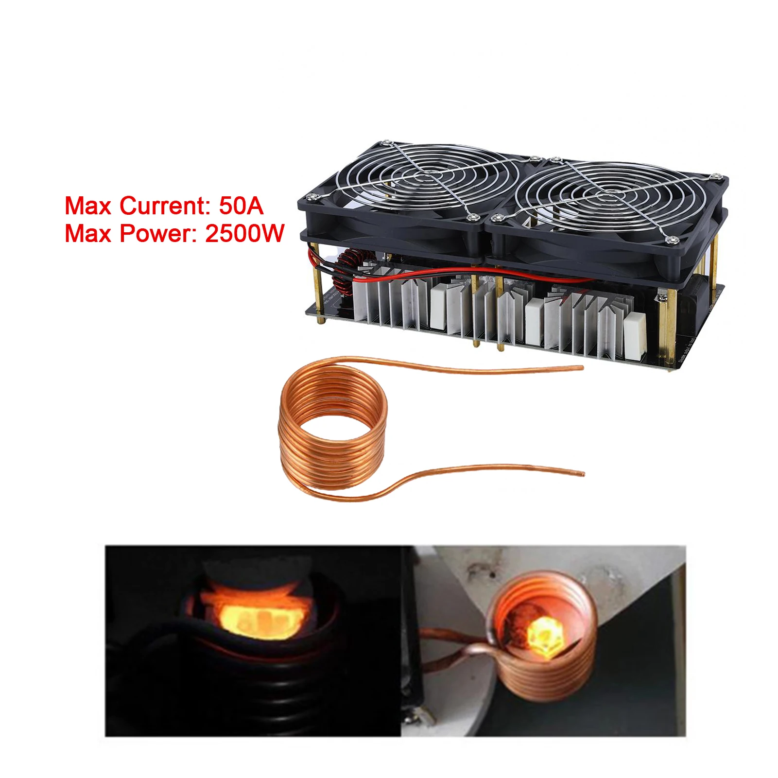 2500W Induction Board 2500W ZVS Induction Heater Module - 12V-48V DC Induction Heating Board For ...