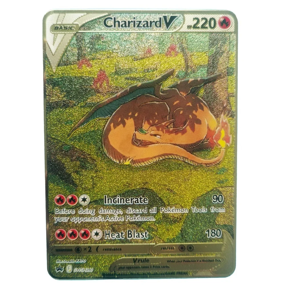 2024 English Metal Card Anime Pikachu Charizard Mewtwo Blastoise Vmax ...