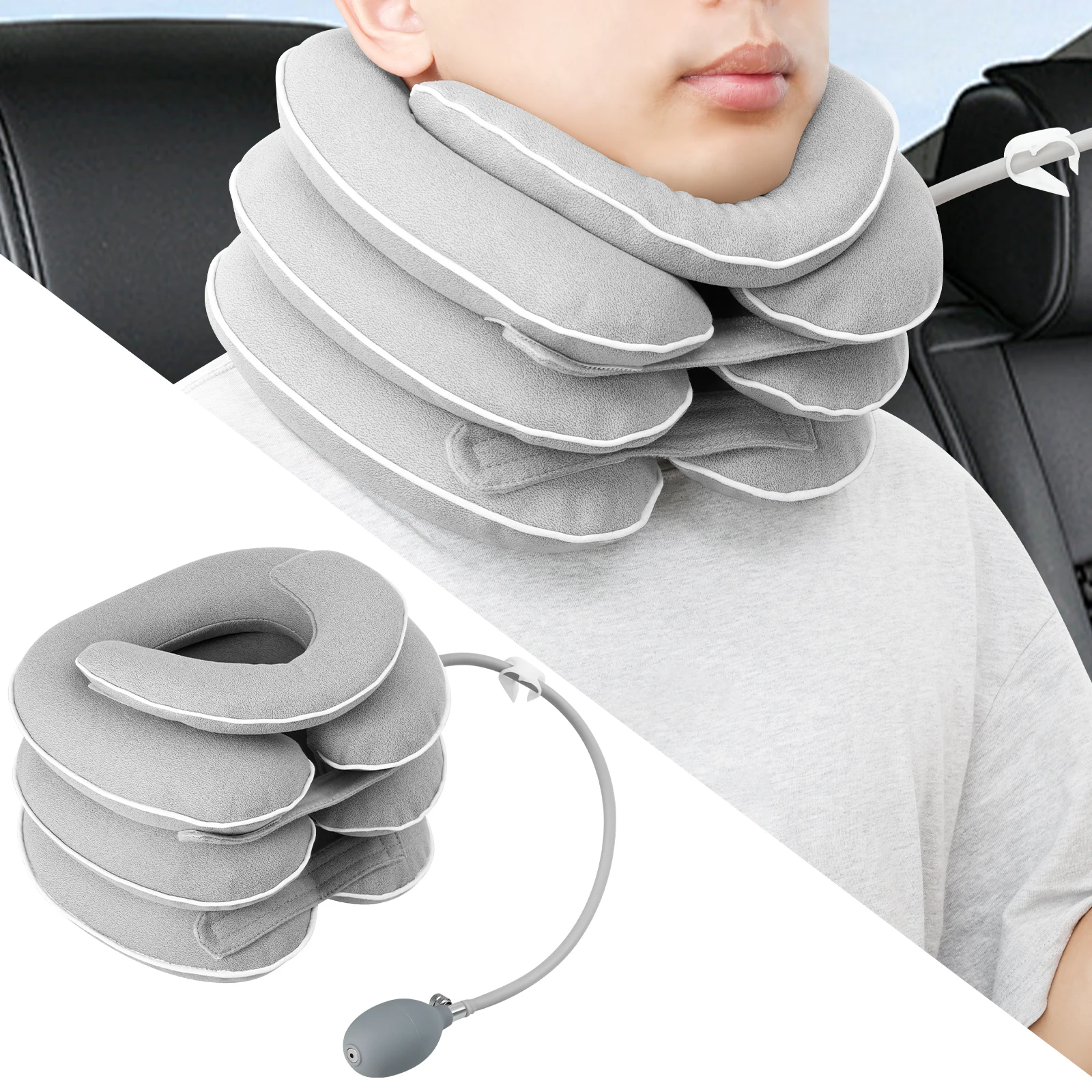 Neck Stretcher Adjustable Inflatable Neck Braces Cervical Traction ...