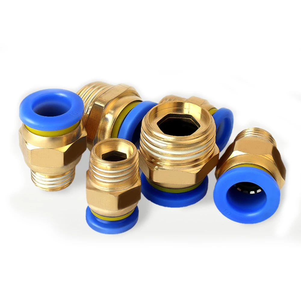 Pneumatic Quick Connector Male Thread BSPT M5 1/8 1/4 3/8 1/2 PU Hose ...