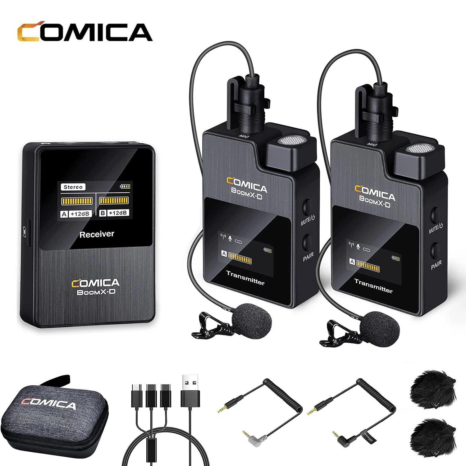 Comica-BoomX-D-D1-D2-2-4G-Wireless-Microphone-Dual-channel-Lapel ...