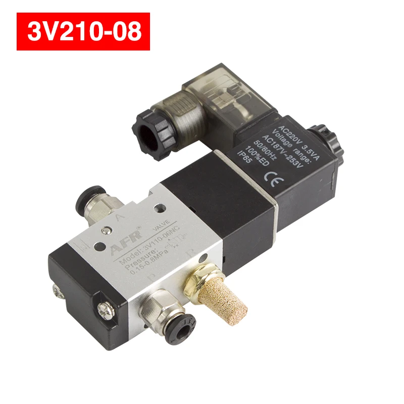3V110-06 NO NC Solenoid Valve 3 Way Pneumatic Air Control Valve Electric Gas Magnetic Valve ...