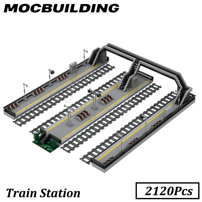 Train-Station-Model-Railway-Accessories-Display-MOC-Building-Blocks ...