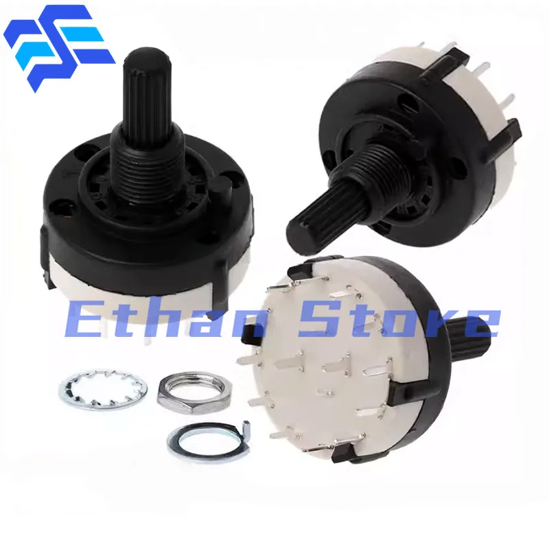 10PCS-RS26-26MM-Plastic-4-Pole-3-Position-Rotary-Band-Switch-2-Pole-6-1 ...