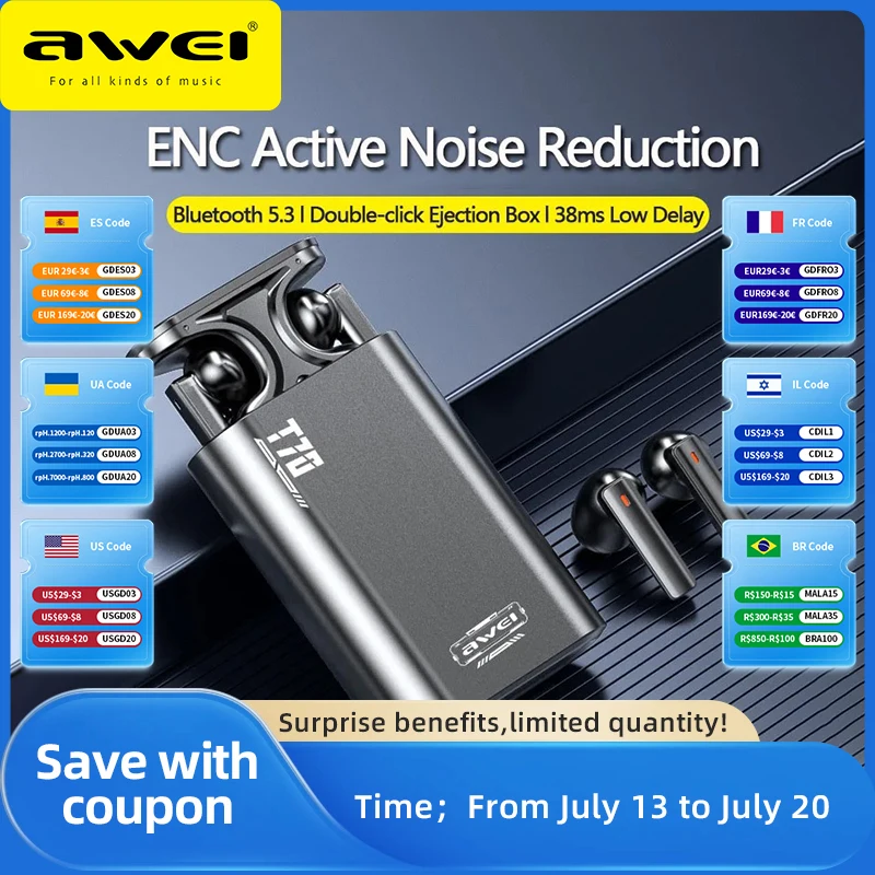 Awei-T70-Bluetooth-5-3-Earphone-Wireless-Headphones-Touch-Electric-Lifting-Headset-Sports-ENC ...