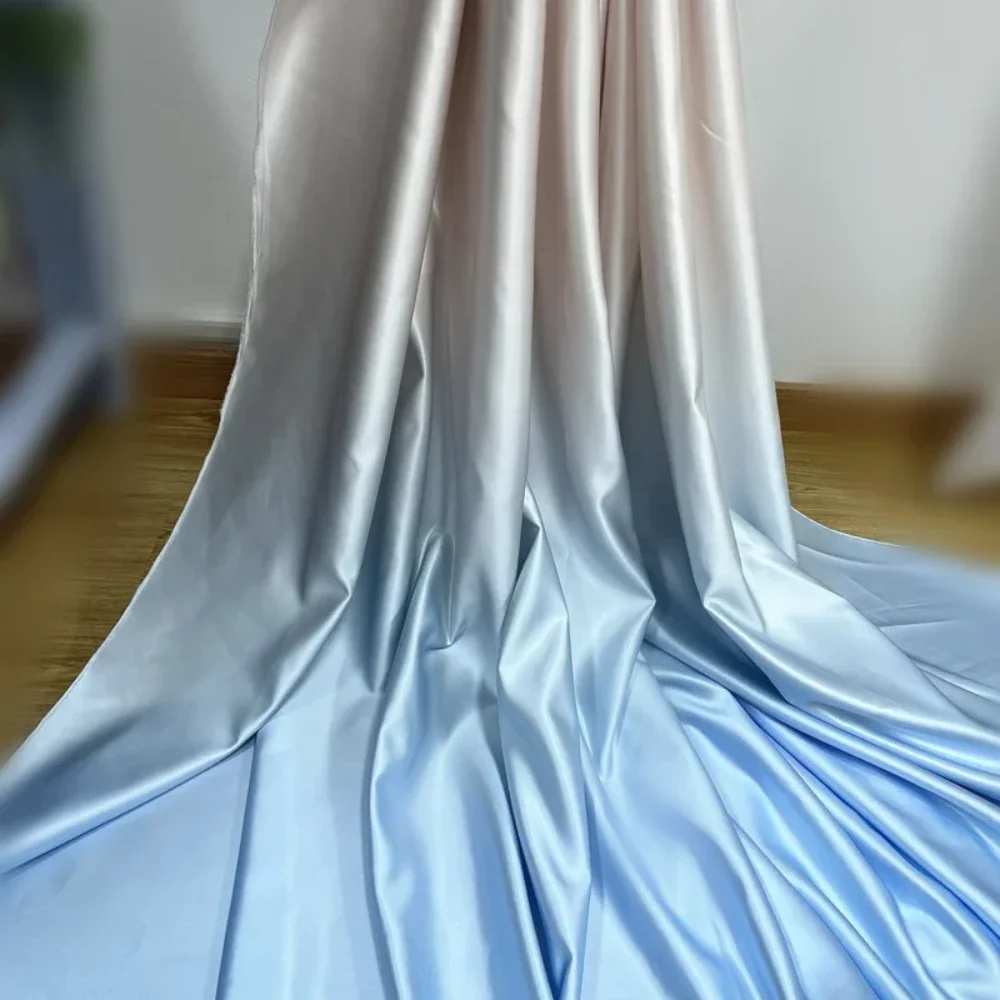 Gradient Satin Fabric Soft Thick for Wedding Dress Clothing Curtain ...