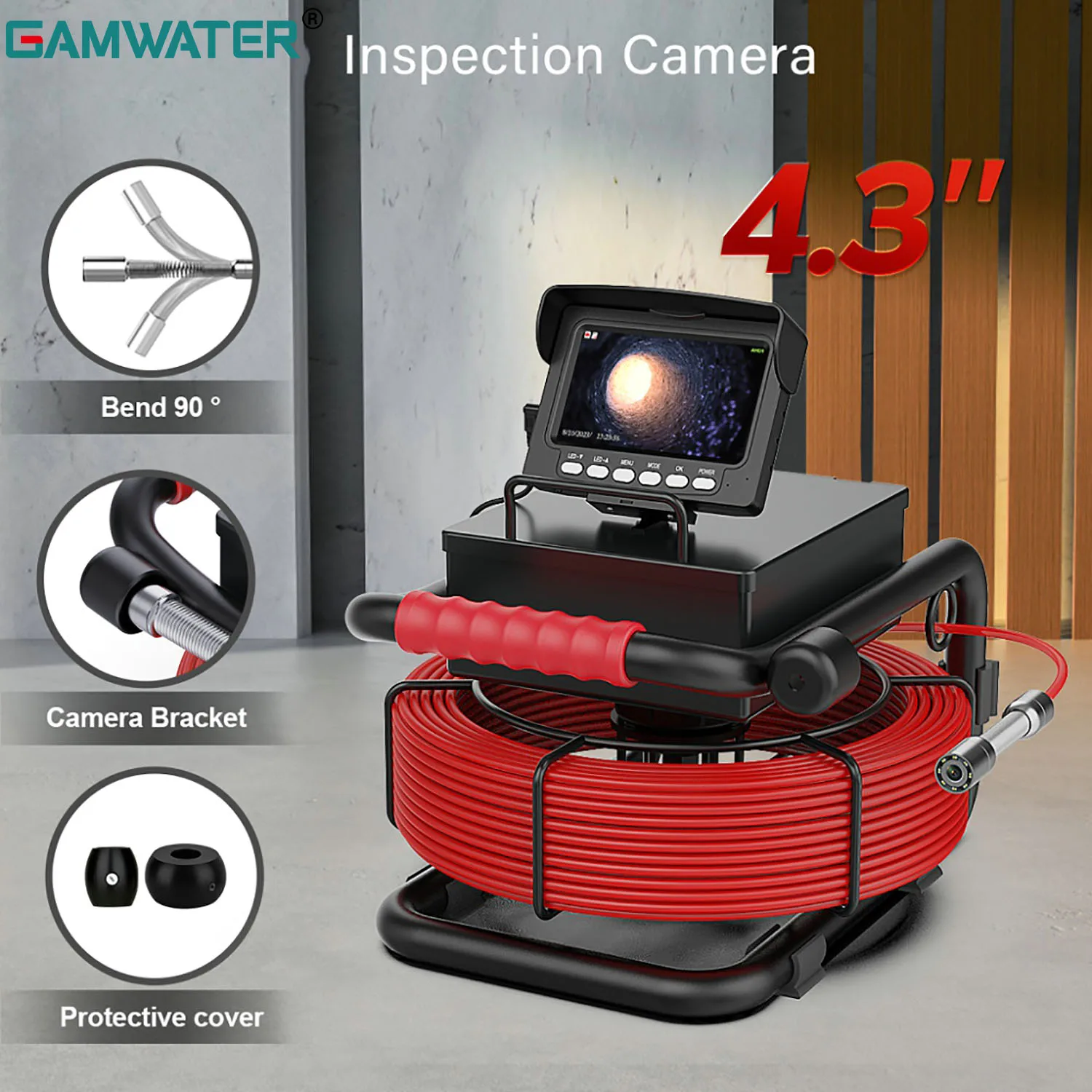 DVR-Sewer-Pipe-Inspection-Camera-IP68-Waterproof-Drain-Pipeline ...