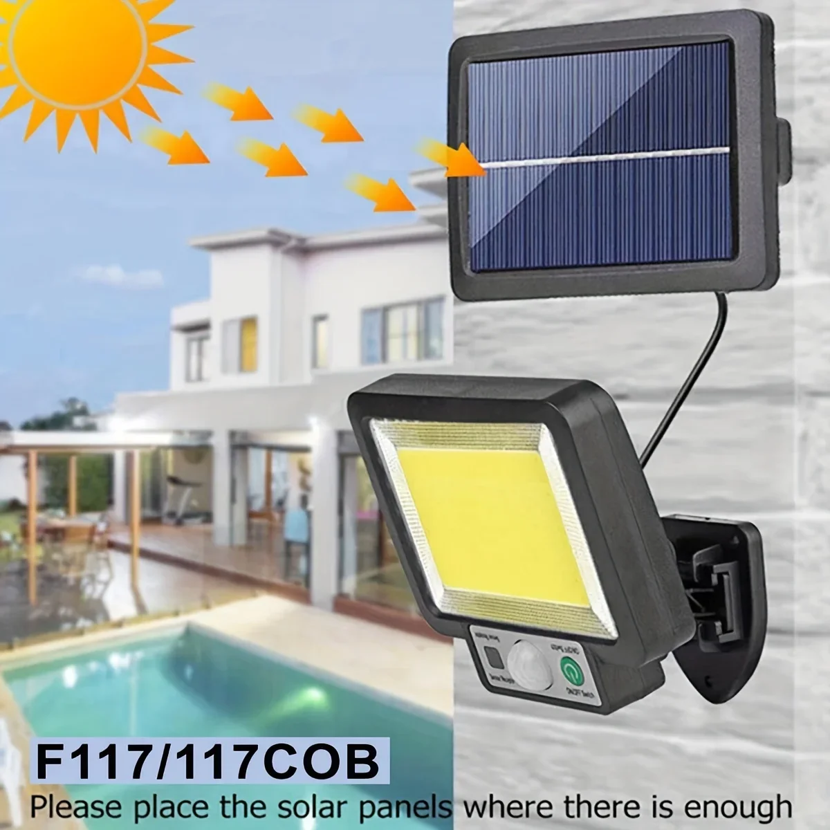 1pc-Waterproof-Split-Solar-Wall-Lamp-Garden-Lighting-Outdoor-PIR ...