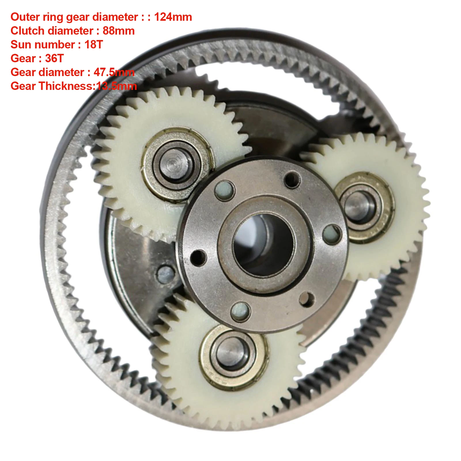 Electric Vehicle 36T Planetary Gear with Clutch: 88mm & Outer Ring Gear ...