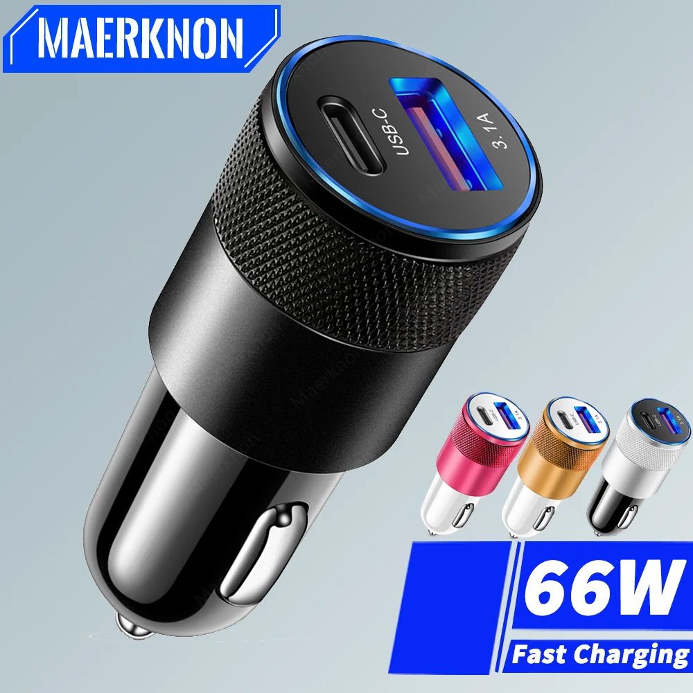 66W-PD-USB-Car-Charger-Quick-Charge-3-0-USB-C-Fast-Charging-Car-Charger ...