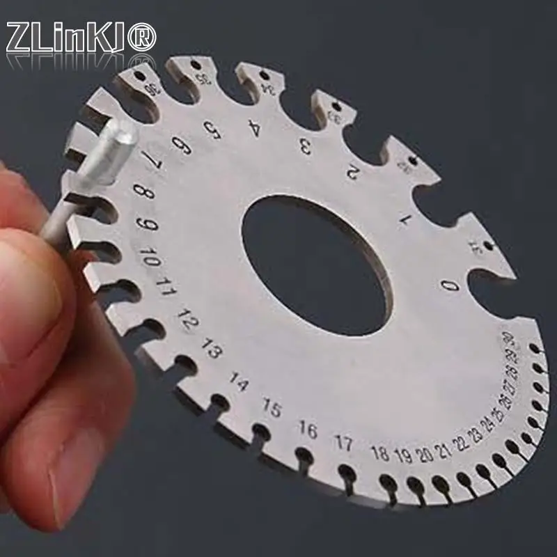 0-36 Round AWG SWG Wire Gauge Thickness Ruler Gauge Diameter Stainless ...