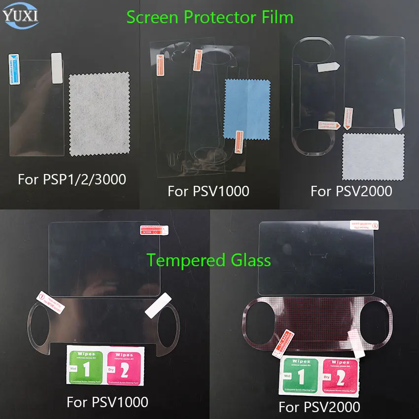 YuXi-For-PSP-3000-For-PSV-1000-2000-Tempered-Glass-Front-Back-Clear ...