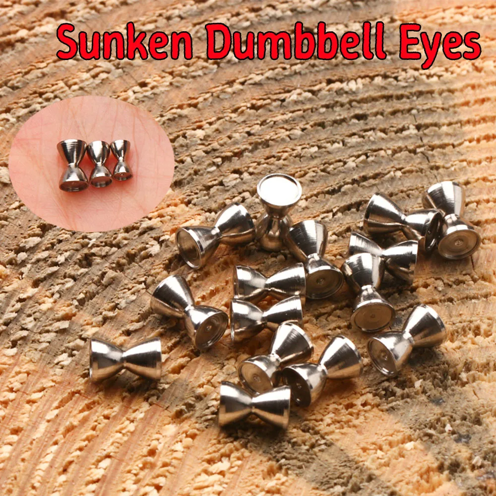 20/30PCS Sunken Dumbbell Eyes Brass Barbell Beads Fly Tying Material ...