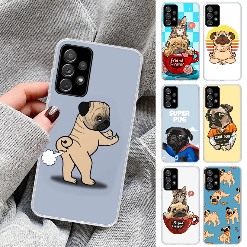Cute-Pug-Dog-Phone-Case-For-Samsung-Galaxy-A15-A14-A13-A12-A55-A54-A53 ...
