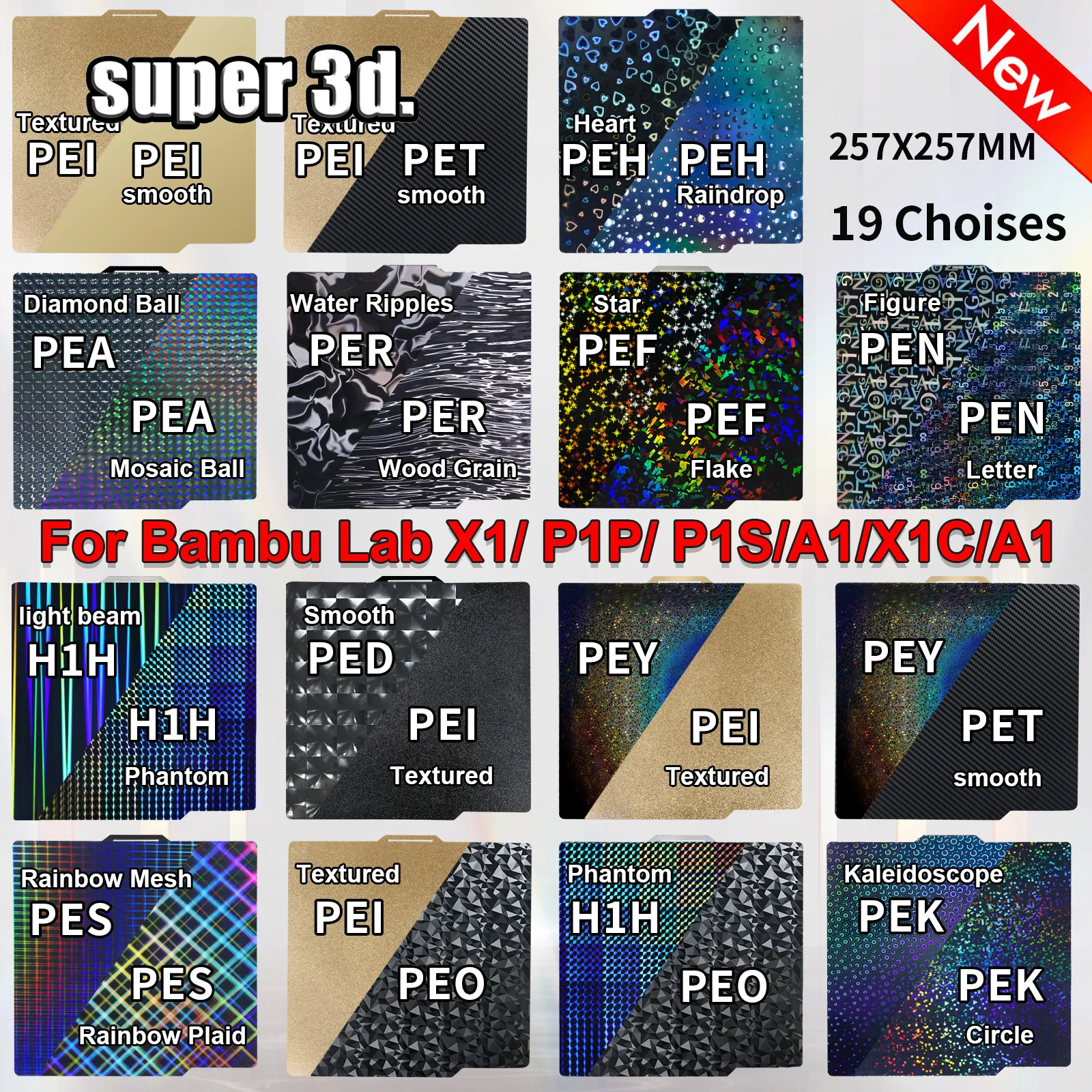 Bambulab-Build-Plate-P1s-Spring-Steel-Sheet-Pei-Sheet-257x257-Build ...