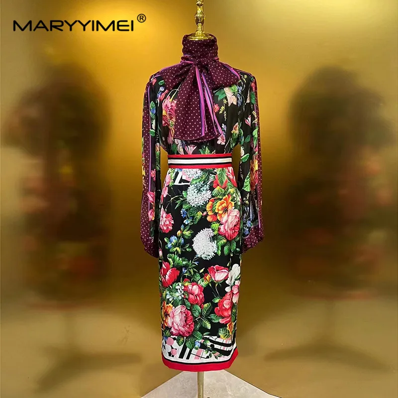 MARYYYIMEI-Fato-de-seda-feminino-pul-ver-solto-de-manga-comprida-saia ...