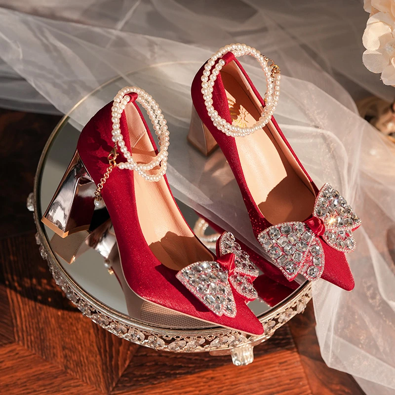 Big Red Shoes Sexy Wedding Women’s Shoes Big Size Fashion High Heel ...