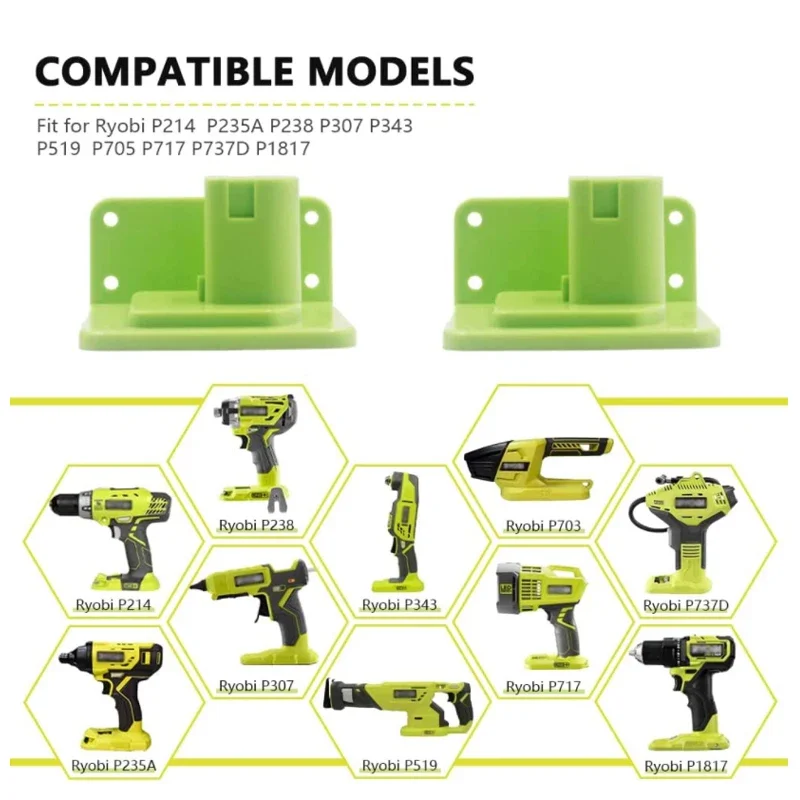 2PCS Wall Mount Machine Storage Rack For Ryobi Li ion Battery Holder Storage Drill Power Tools For Ryobi 18V One Fixed Bracket AliExpress 1420