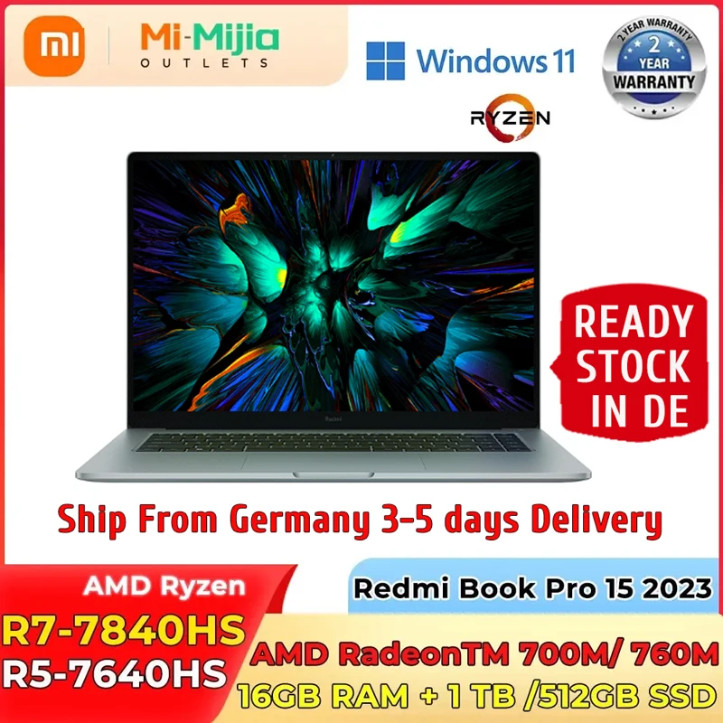 2023-Xiaomi-Redmi-Book-Pro-15-Mi-Laptop-AMD-Ryzen-5-7640HS-R7-7840HS ...