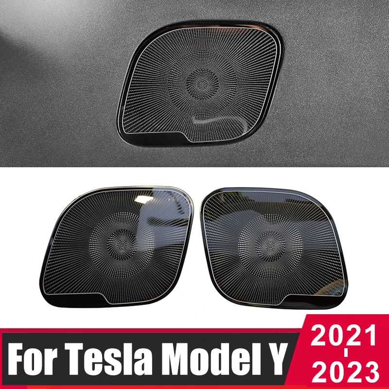 Stainless-Steel-Tweeter-Speaker-Cover-Trim-For-Tesla-Model-Y-2021-2022 ...
