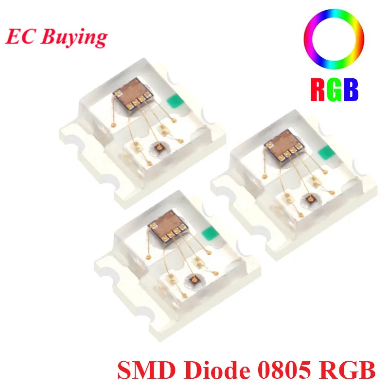LED intermitente SMD 0805, Diodo RGB de Alto brillo, 0807, flash lento ...