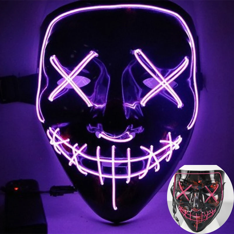New Design Luminous Halloween LED Purge Mask Neon Light Up Party Mask ...