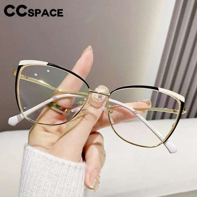 R57481-Fashion-Metal-Cat-Eye-Anti-Blue-Light-Glasses-Frame-Stylish ...