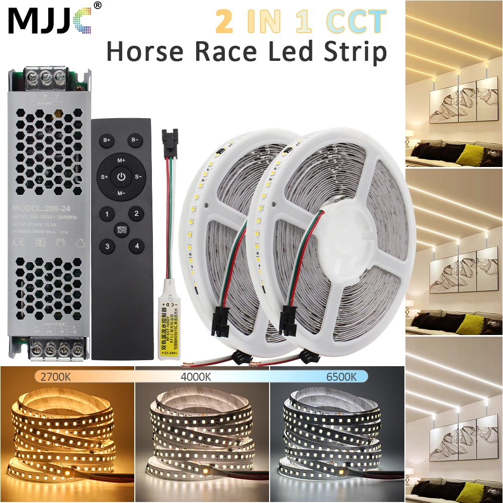 CCT-Horse-Race-LED-Strip-Light-WW-CW-RF-Running-Water-Chasing-Pixel ...