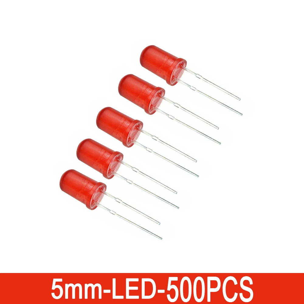 500PCS/lot 5 Colors F5 5MM Round LED Assortment Kit Ultra Bright ...