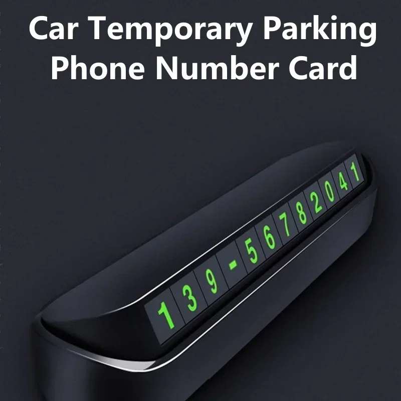 Luminous-Car-Temporary-Parking-Card-Rotatable-Phone-Number-Card-Plate ...