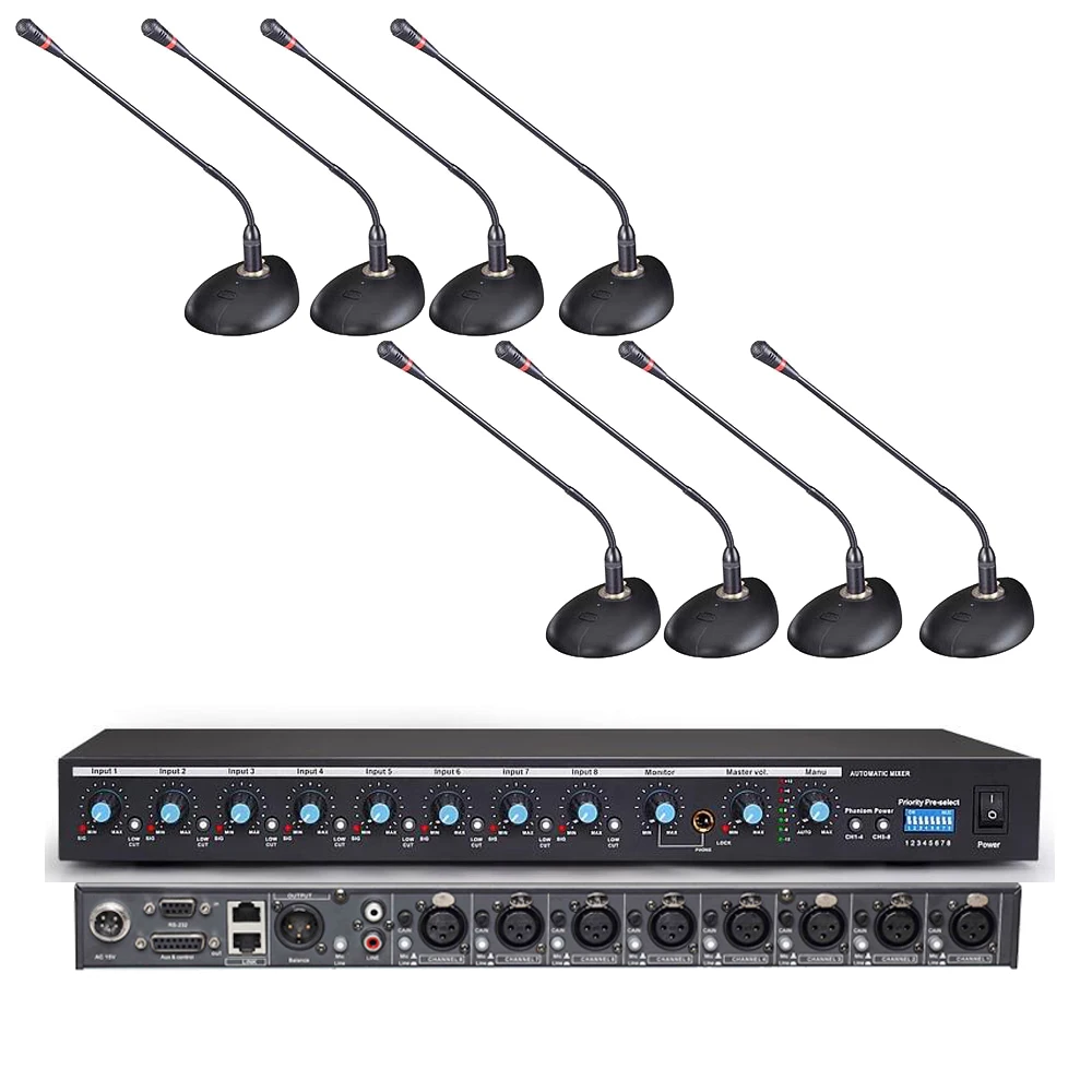 Pro-1-to-8-Desk-Conference-Gooseneck-Dekstop-Microphone-48V-Phantom ...
