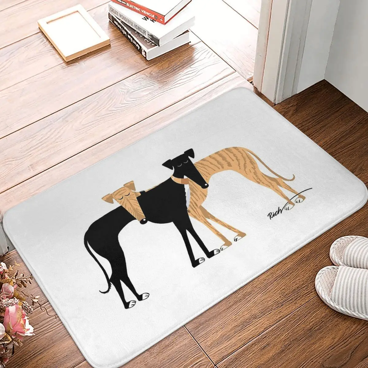 Greyhound-Dog-Bath-Mat-Head-Rest-Brindle-Hound-Doormat-Kitchen-Carpet ...