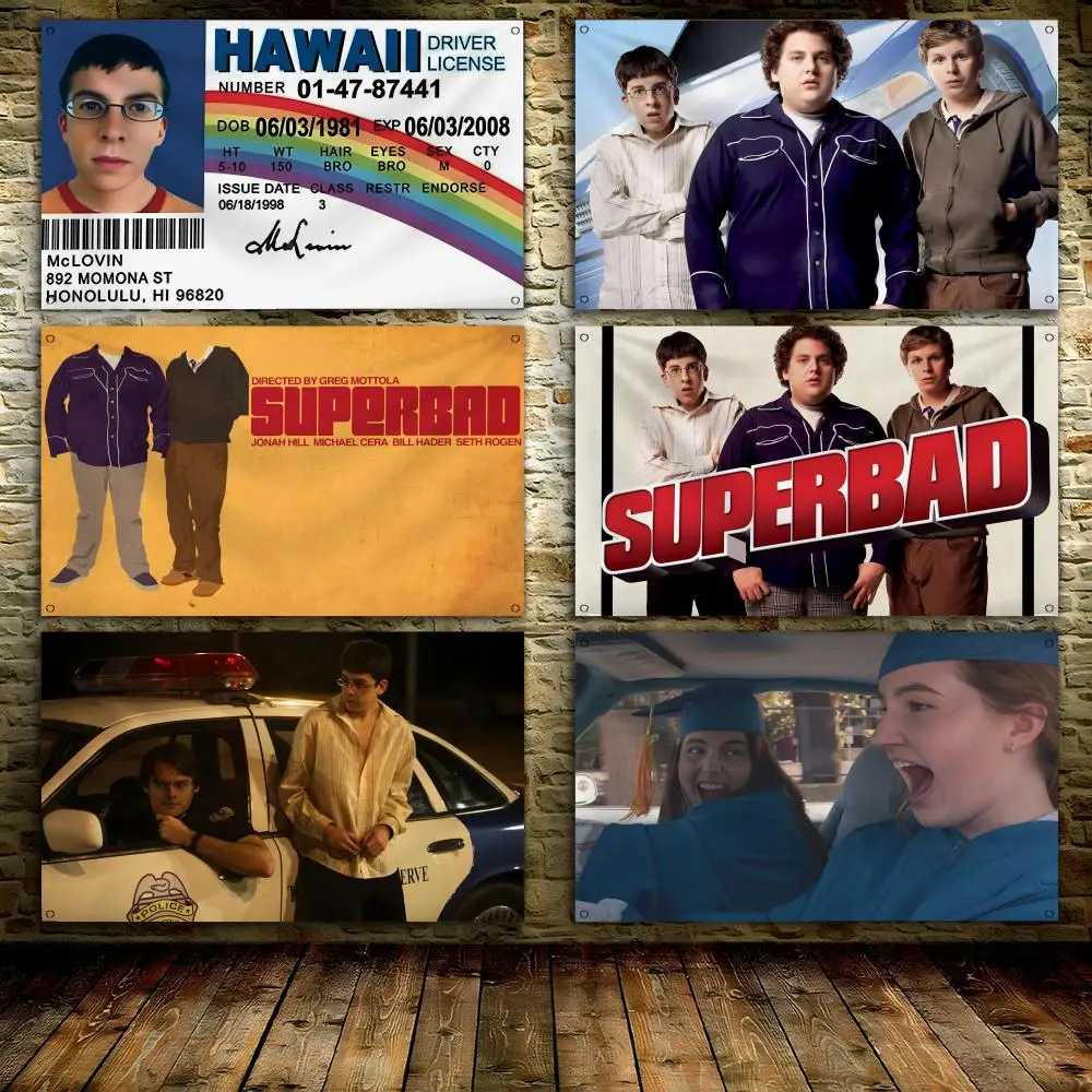 S-superbad M-McLovin Funny Flags Bedroom Home Living Room Outdoor Wall ...