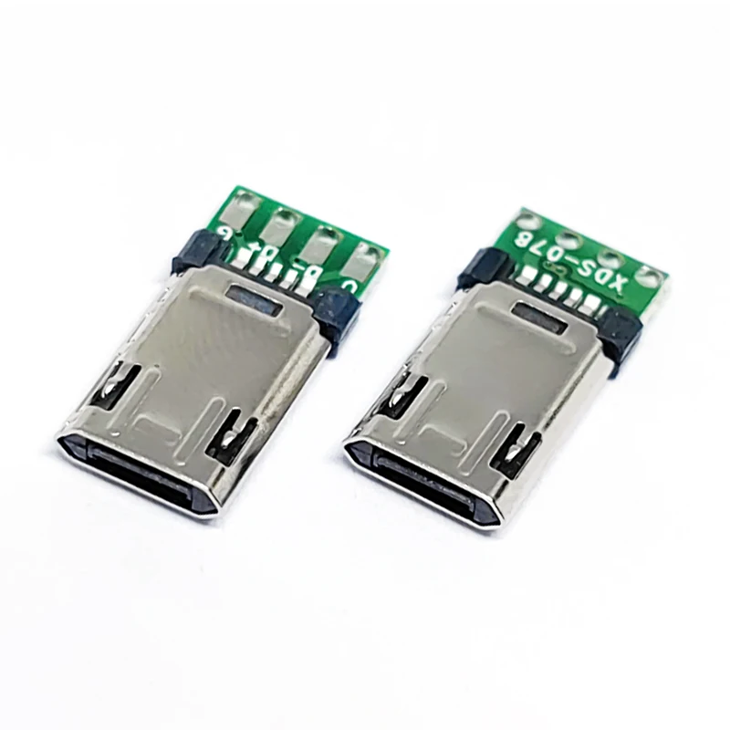 Micro-USB-5Pin-Male-Plug-With-PCB-Solder-Plate-Double-sided-Micro-5P ...