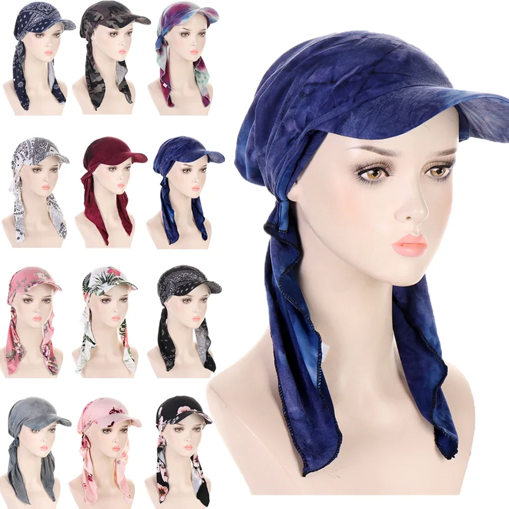 Muslim Hijab Turban Hat for Women Girls Baseball Cap Sun Hats Headscarf ...