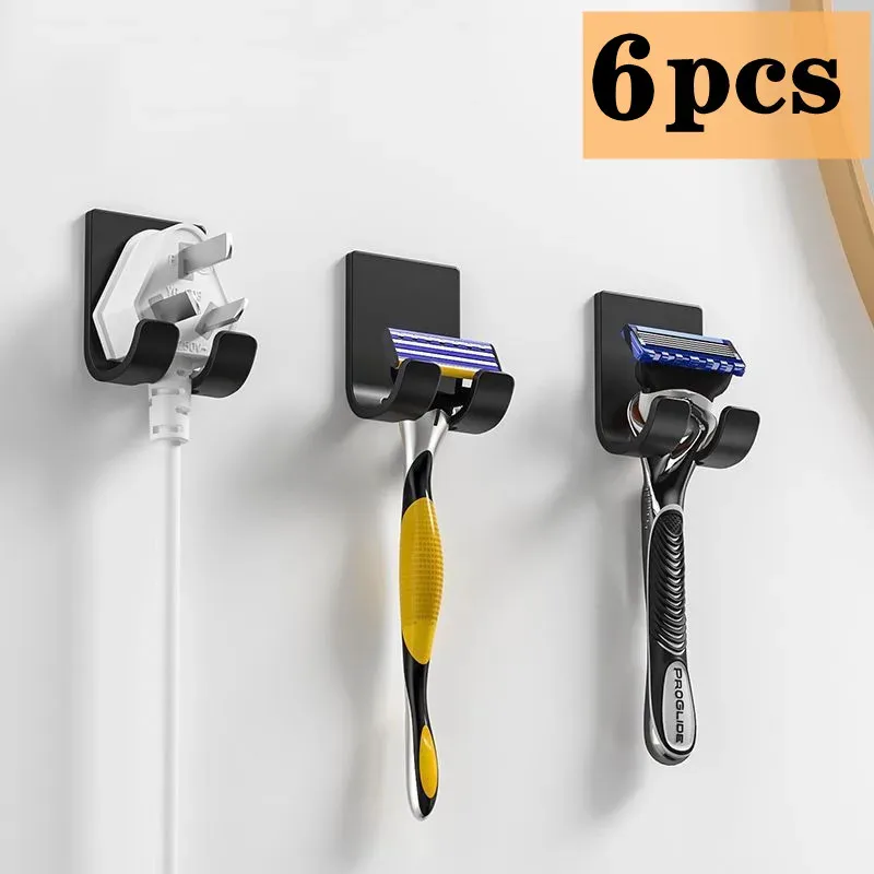 Bathroom-Razor-Holder-Plastic-Storage-Hooks-Wall-Men-Shaving-Shaver ...