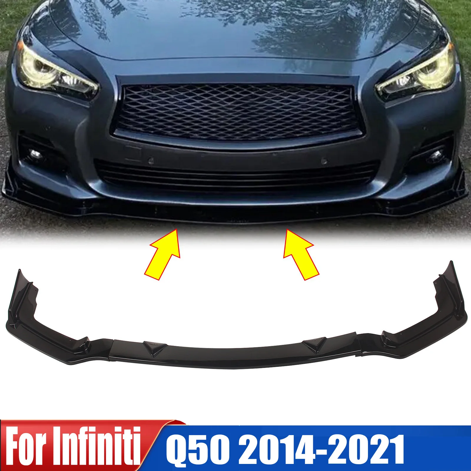 3pcs/set Car Standard version for Infiniti Q50 2014-2021 Front Bumper ...