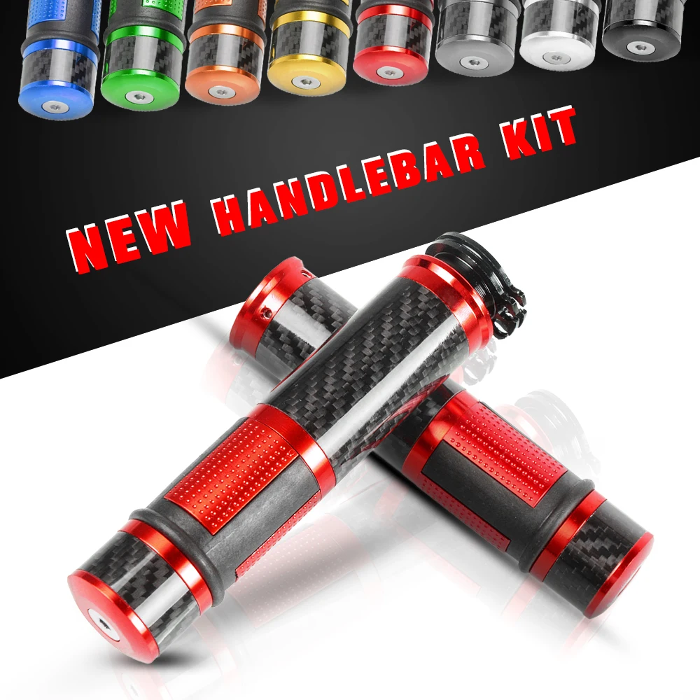 7-8-Universal-Motorcycle-Handlebar-CNC-Carbon-Fiber-Handle-Hand-Grips ...