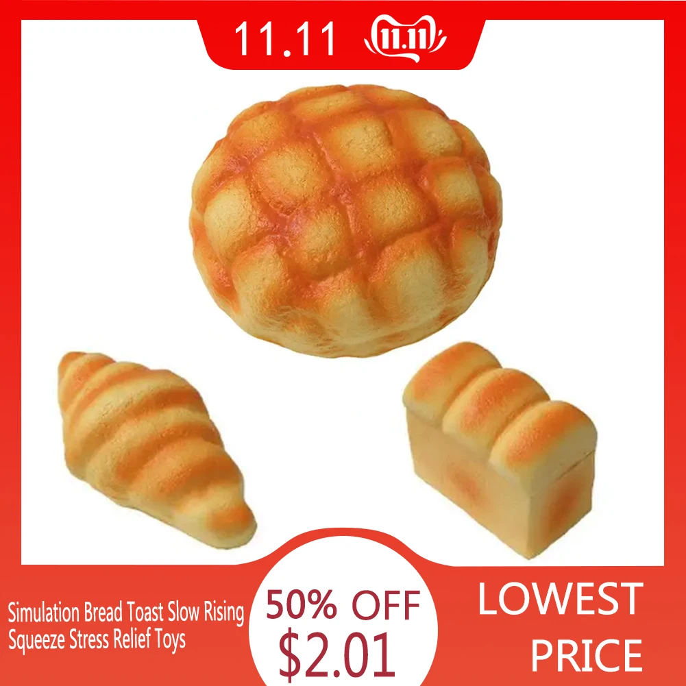 Squishy-Food-Creative-Simulation-Bread-Toast-Slow-Rising-Squeeze-Stress ...