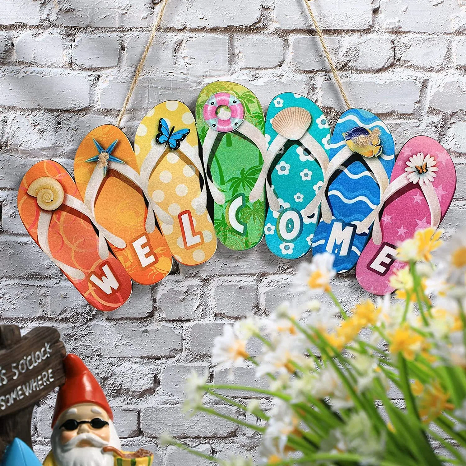 Chanclas-colgantes-de-madera-para-puerta-placa-decorativa-Hawaiana-para ...