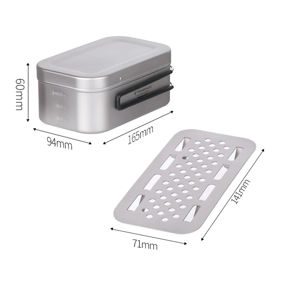 Tomshoo Outdoor Lunch Box 800ml Titanium Lunch Food Container With ...